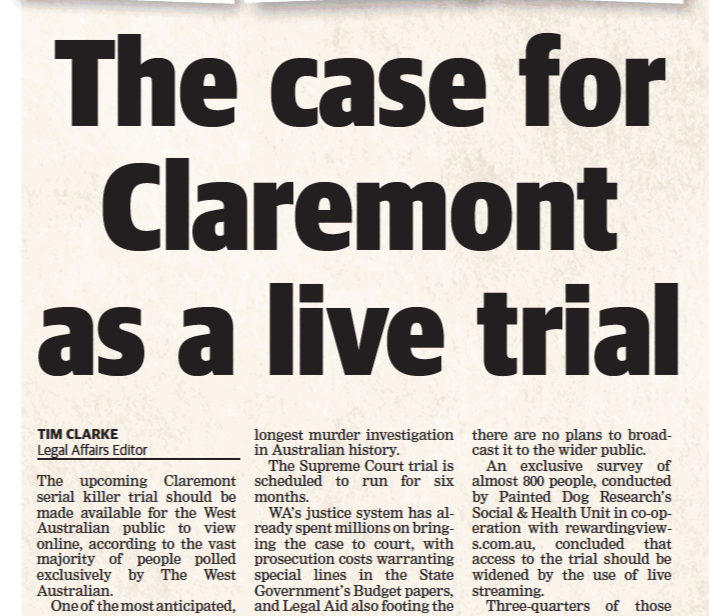 The Claremont serial killer trial - A case to live stream? • Painted ...